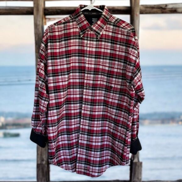 Wrangler | Shirts | Twenty X By Wrangler Red Plaid Western Shirt Mens ...